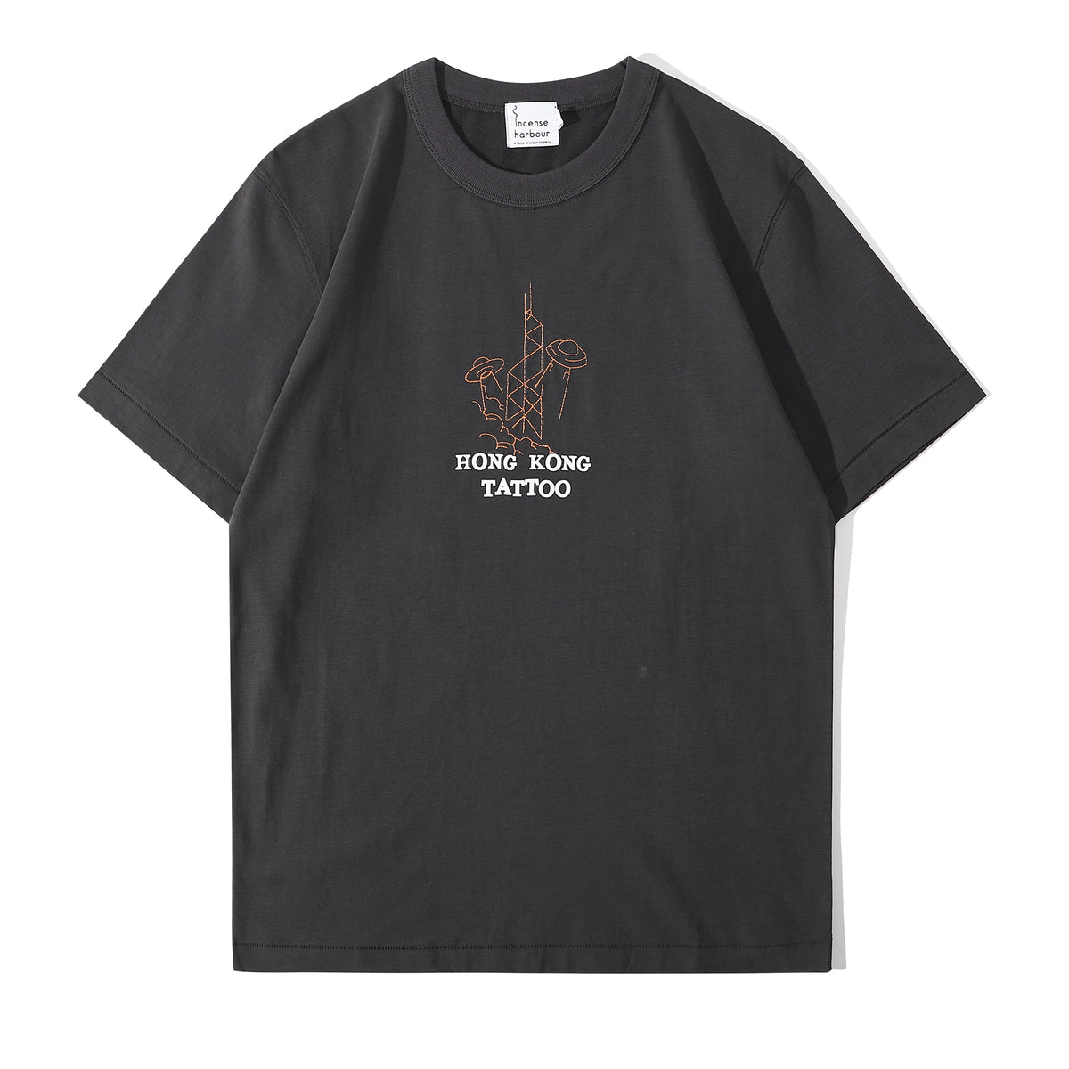 Incense Harbour Hong Kong Tattoo Embroidered Cotton T-shirt - UFO (Gre ...