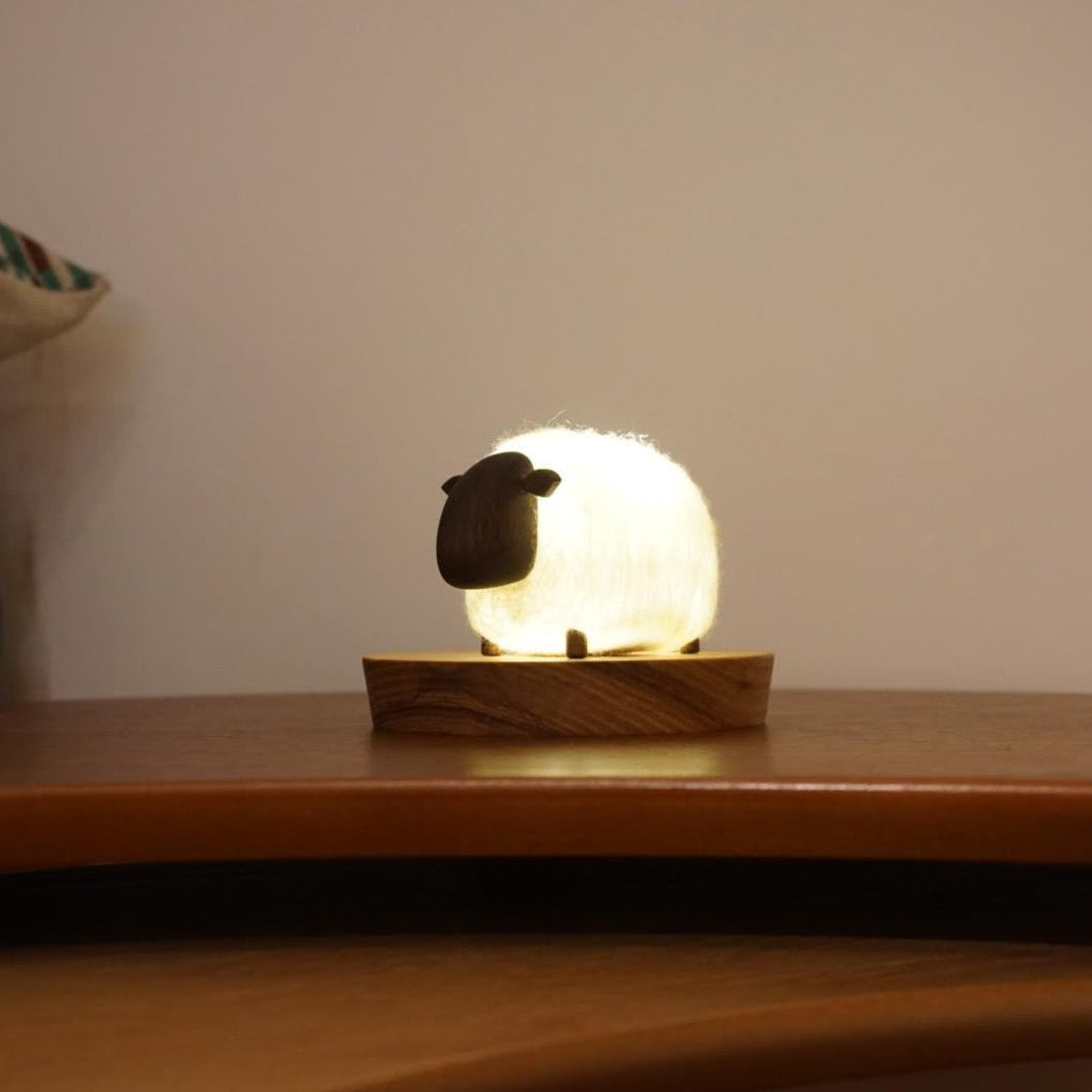Sheep Night Light hand crafted sheep lamb bedside lamp– GLUE Associates